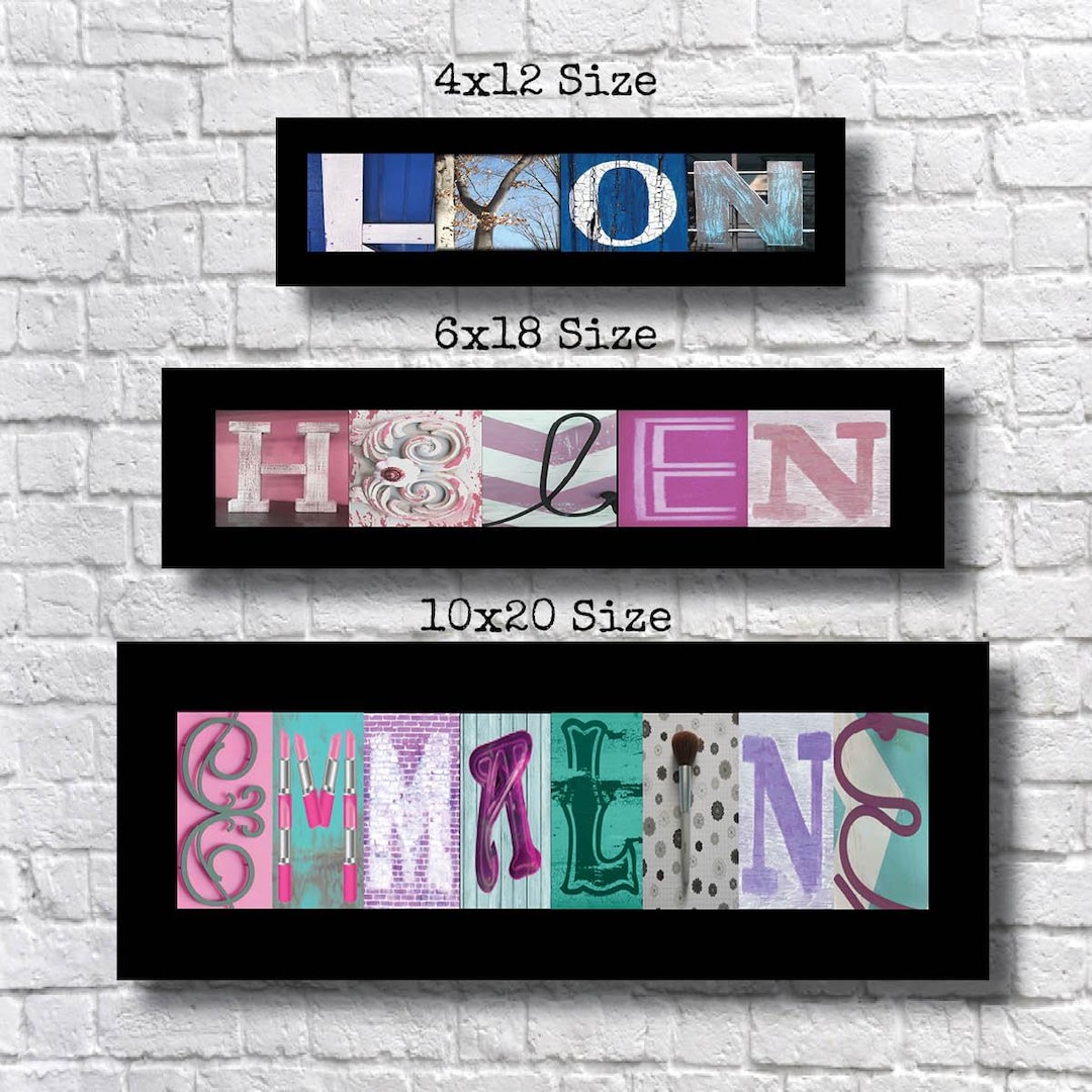 Custom Letter Art Print: Personalized Name Sign, Photo Alphabet - Etsy