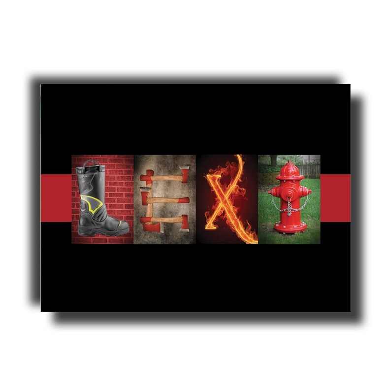 Firefighter Letter Art, Firefighter Sign, Firefighter Graduation Gift ...