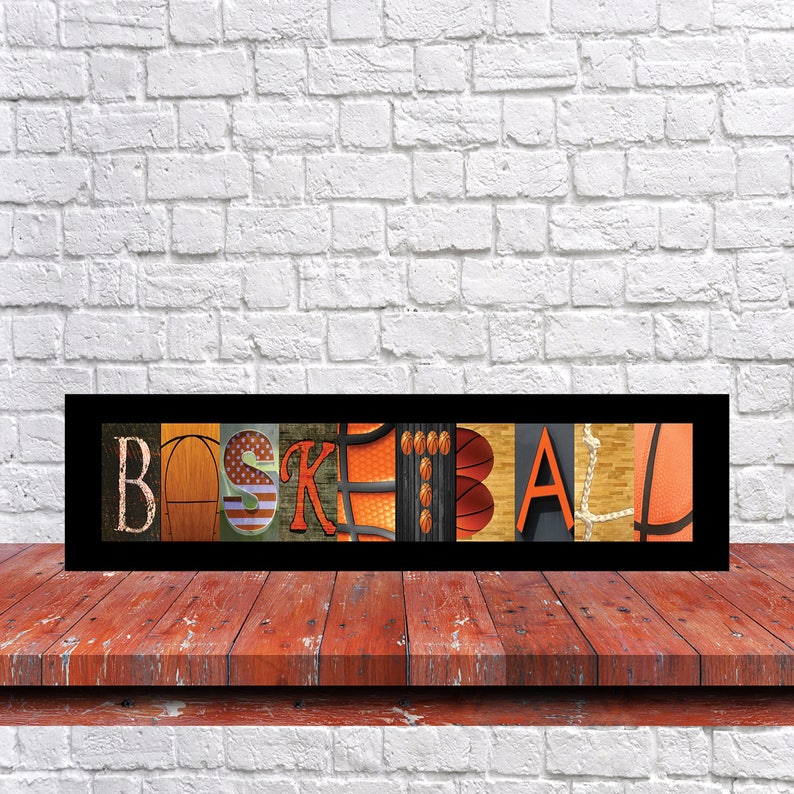 Basketball Letter Art, Basketball Sign, Basketball Player Gift ...