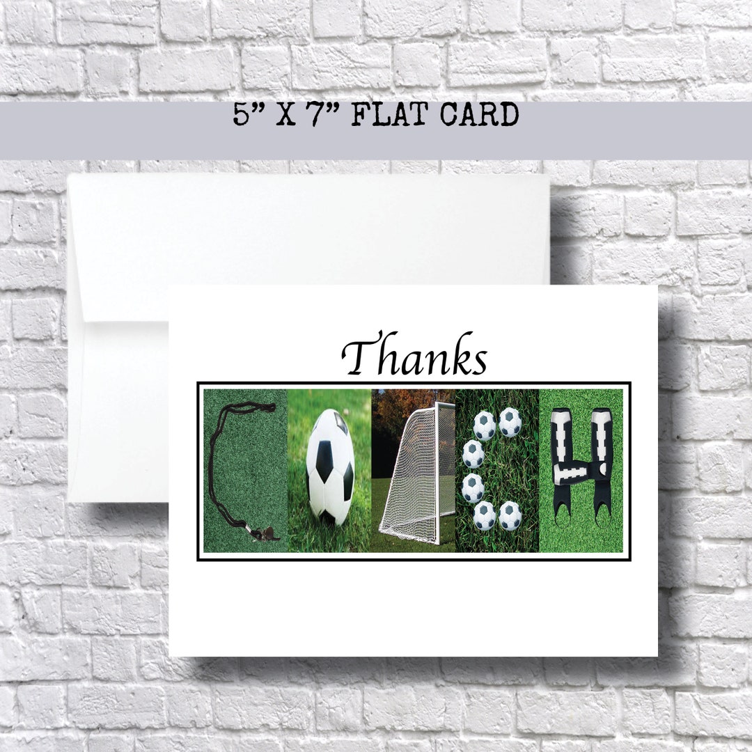 Soccer Thank You Card, Thank You Coach Card, Soccer Coach Card, Thank ...