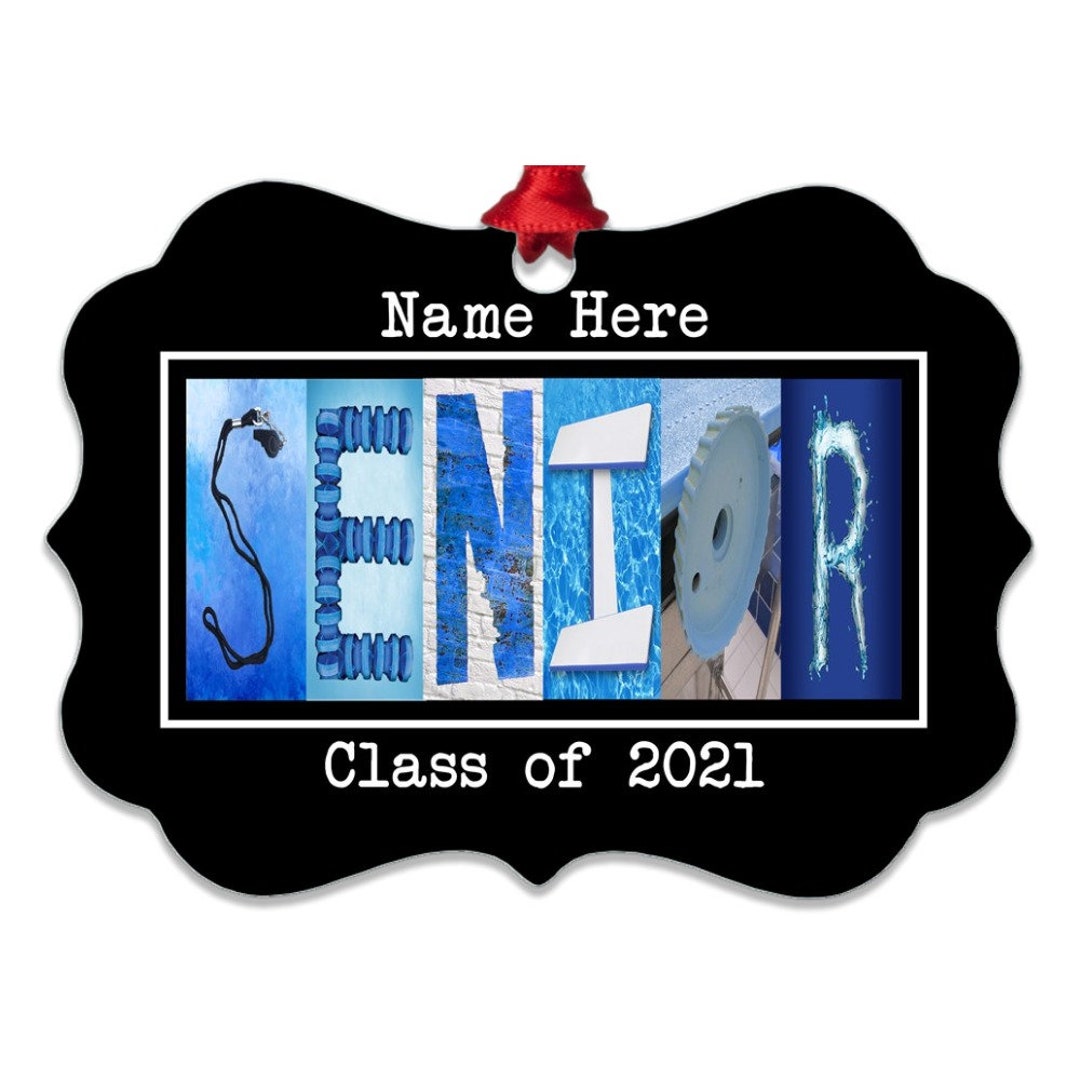 Personalized Senior SWIMMING, Ornament, High School, Class Reunion,bag ...