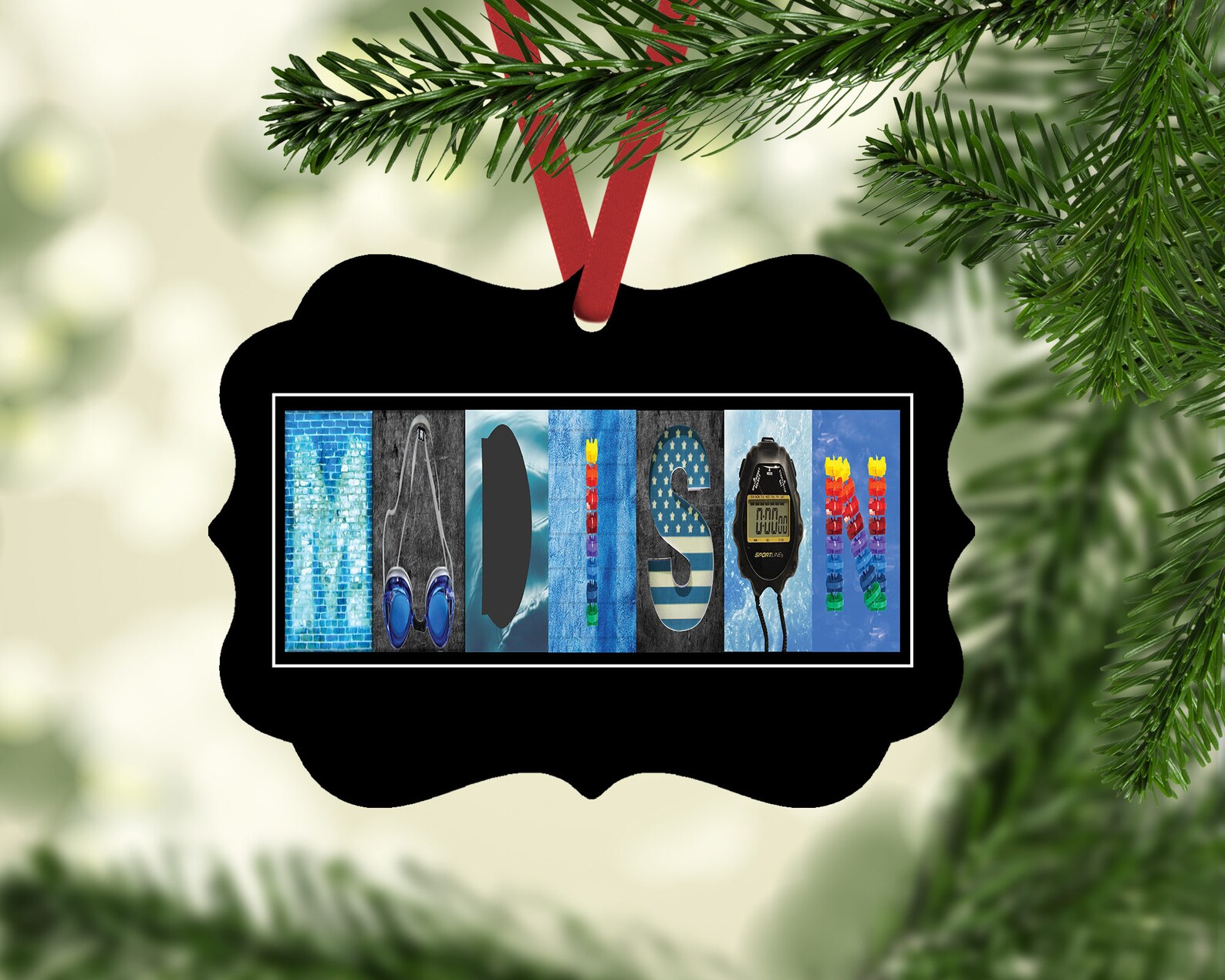 Swim Name Ornament Christmas Ornament Christmas Tag | Etsy