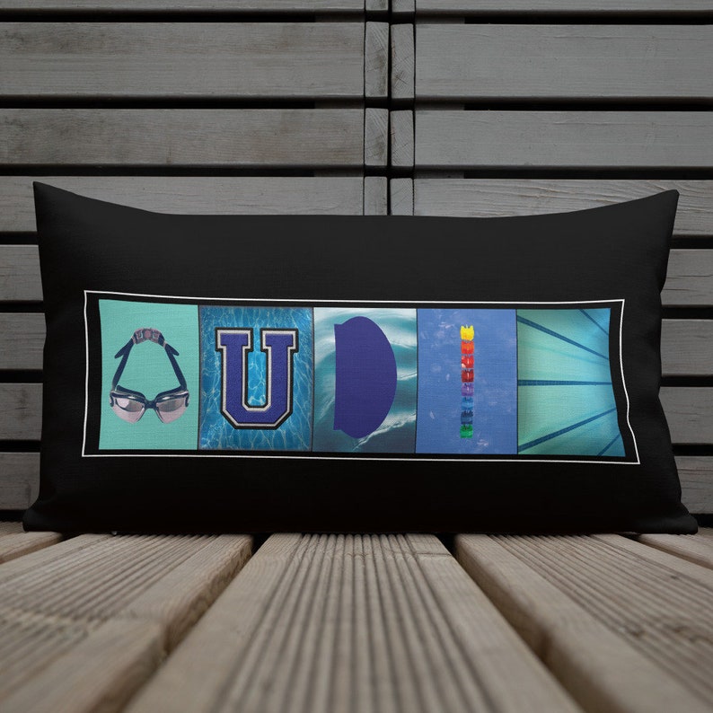 Swim Name Pillow Dive Name Pillow Swimmer Gift Lumbar - Etsy