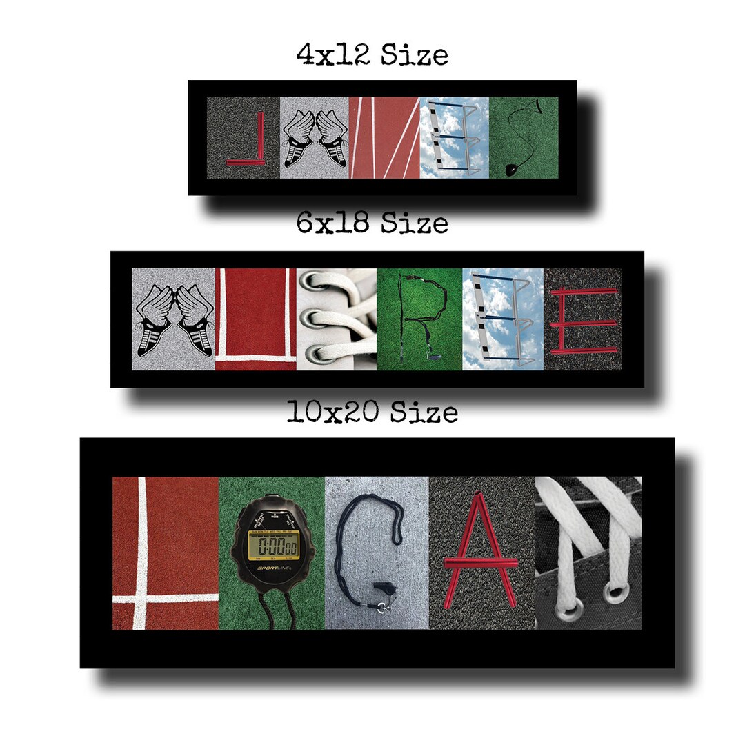 Letter Name Art Track Print, Track Player Gift, Track and Field,track ...