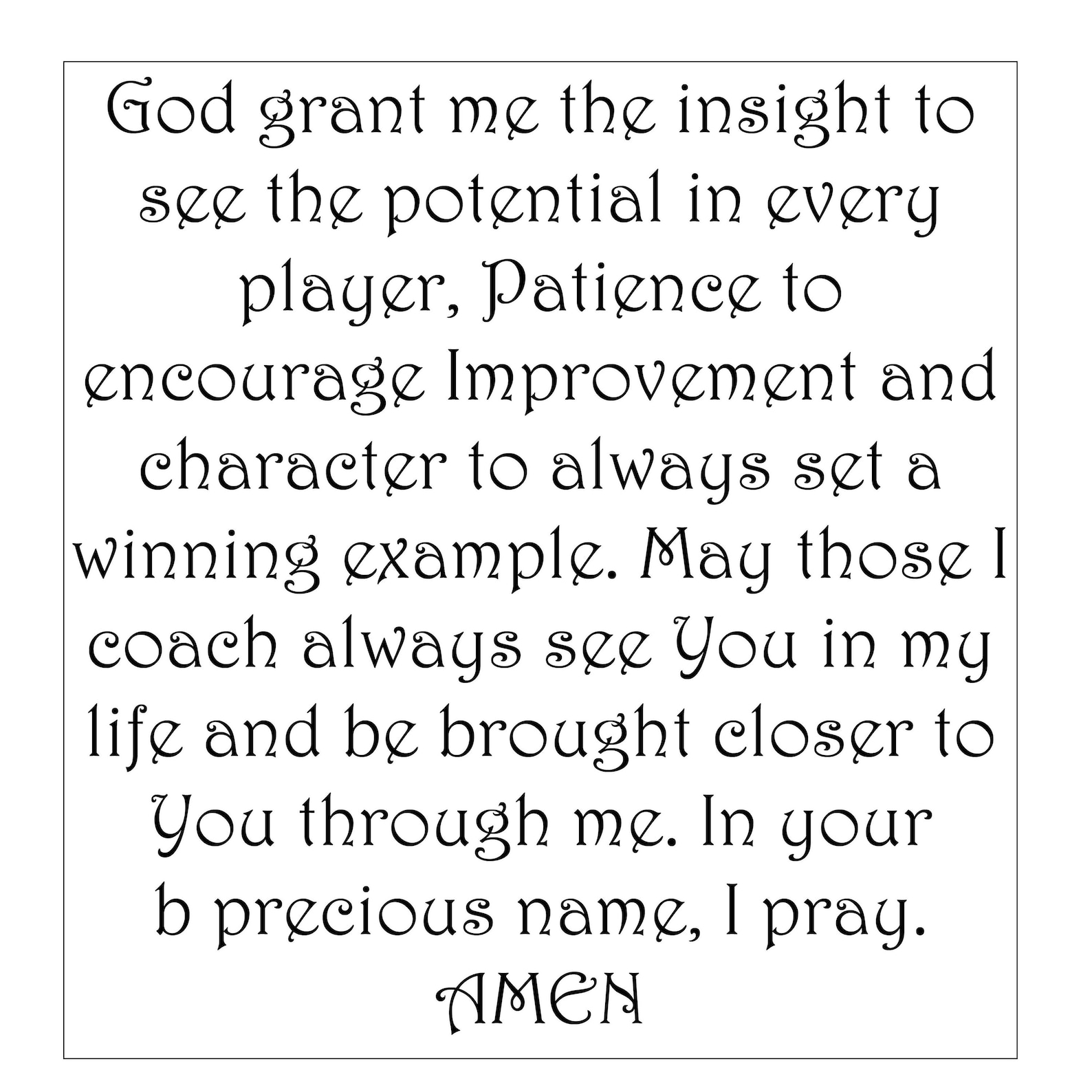 Coaches Prayer Wrestling Coach Gift Coach Appreciation | Etsy