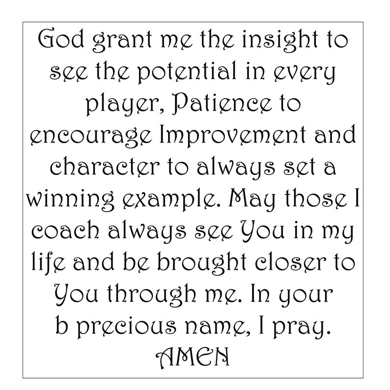 Volleyball Coaches Prayer Gift Volleyball Volleyball Prayer - Etsy
