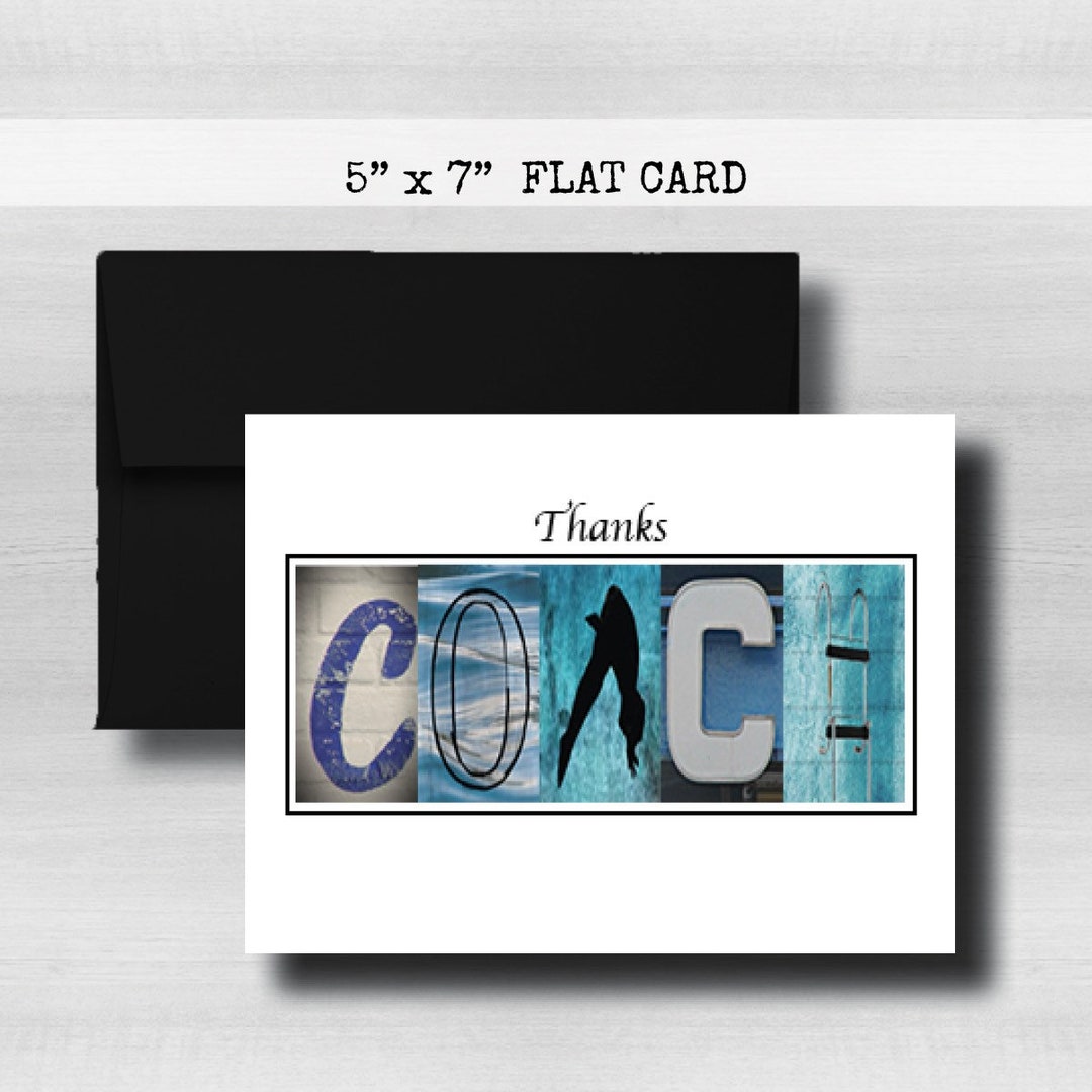 Dive Coach Thank You Card, Diver Gift, Coaches Gifts, Best Team Card ...