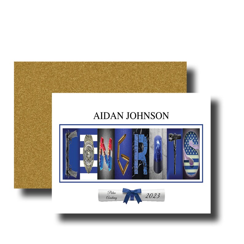 Police Academy Graduation Card Personalized, Officer, Law Enforcement ...