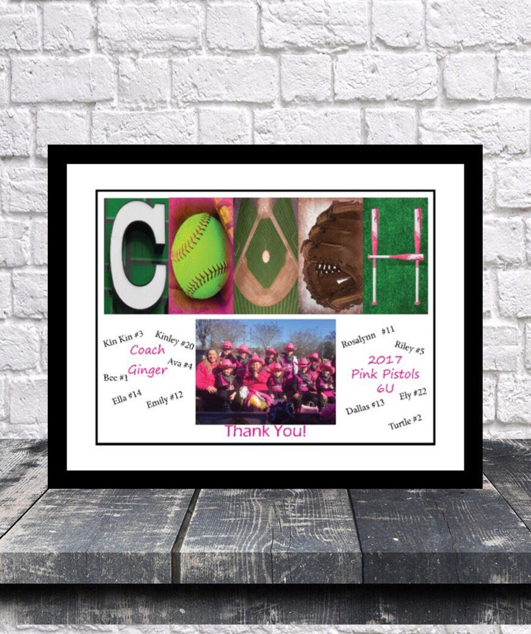 Team Picture Softball Coach, Team Coach Gift, Softball Photo Team Gift ...