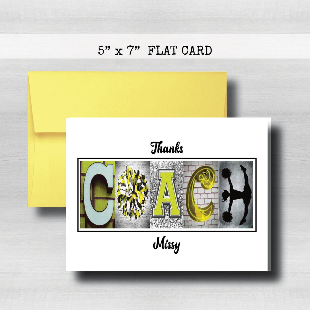 Customized Cheer Thank You Card, Coaches Retirement Gift, Cheerleading ...