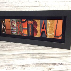 Basketball Letter Art, Basketball Sign, Basketball Player Gift ...