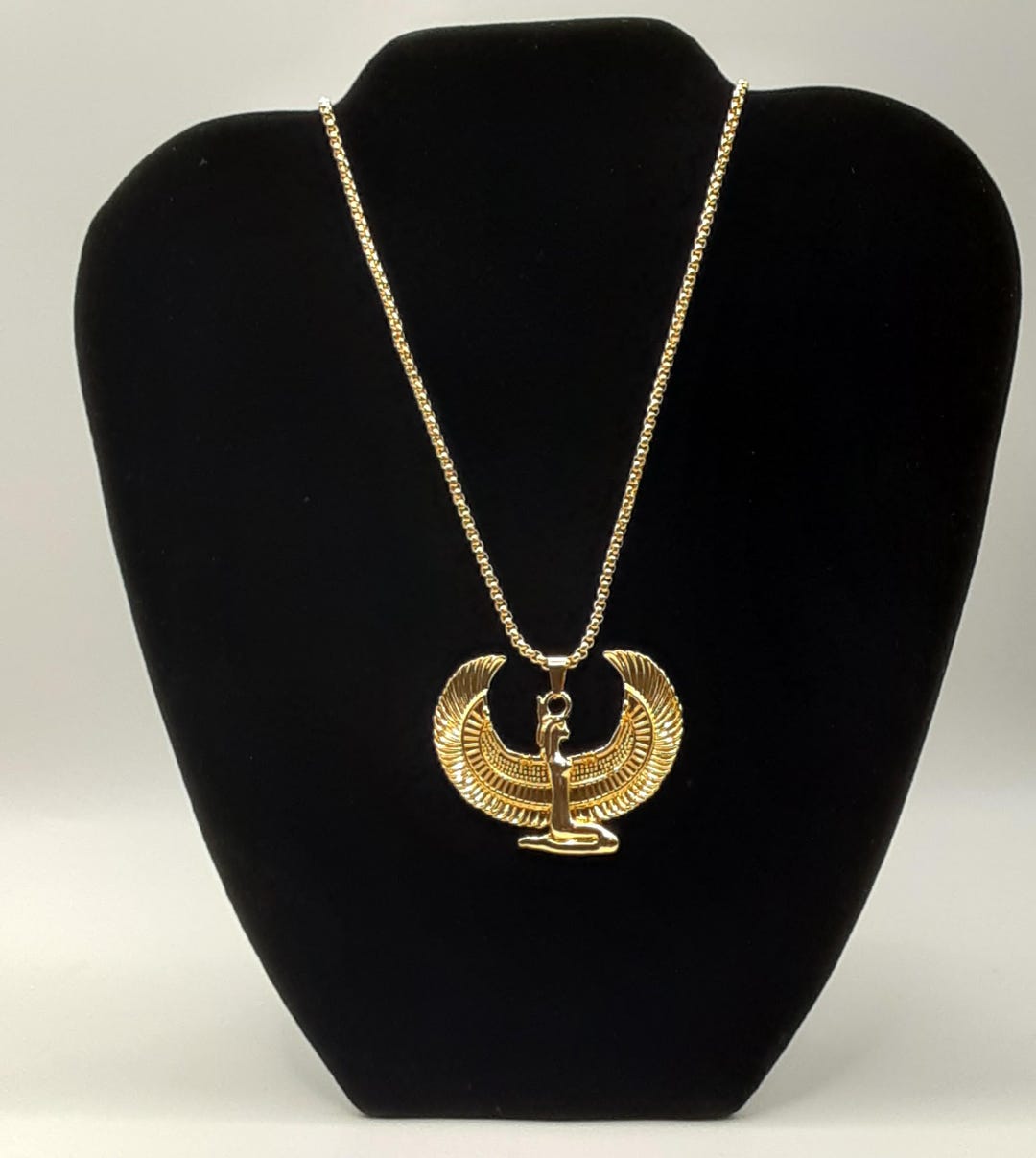 Egyptian Goddess Isis, Kneeling Pendant, Protection, Gold Tone, Cosplay ...