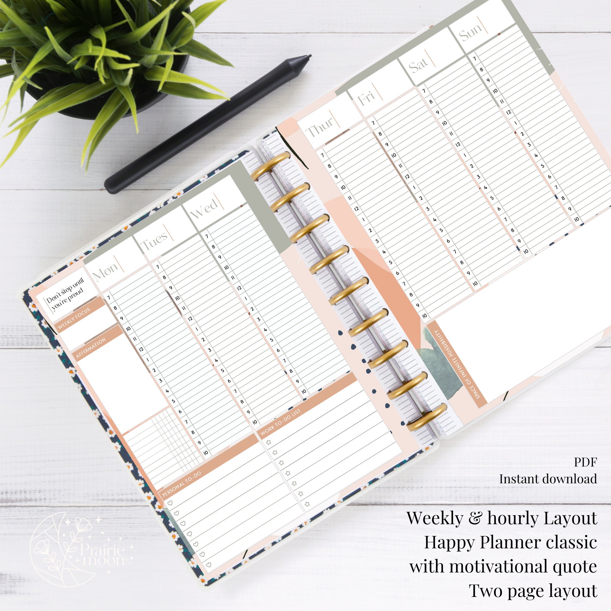 Classic Happy Planner Weekly Layout, Digital Download - Etsy