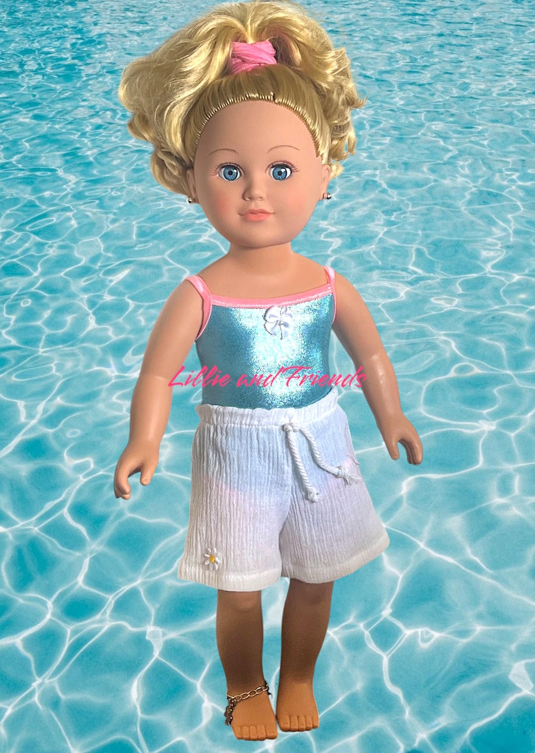 Doll Bathing Suit Set - 18 Inch Doll One Piece Ice Blue - Etsy
