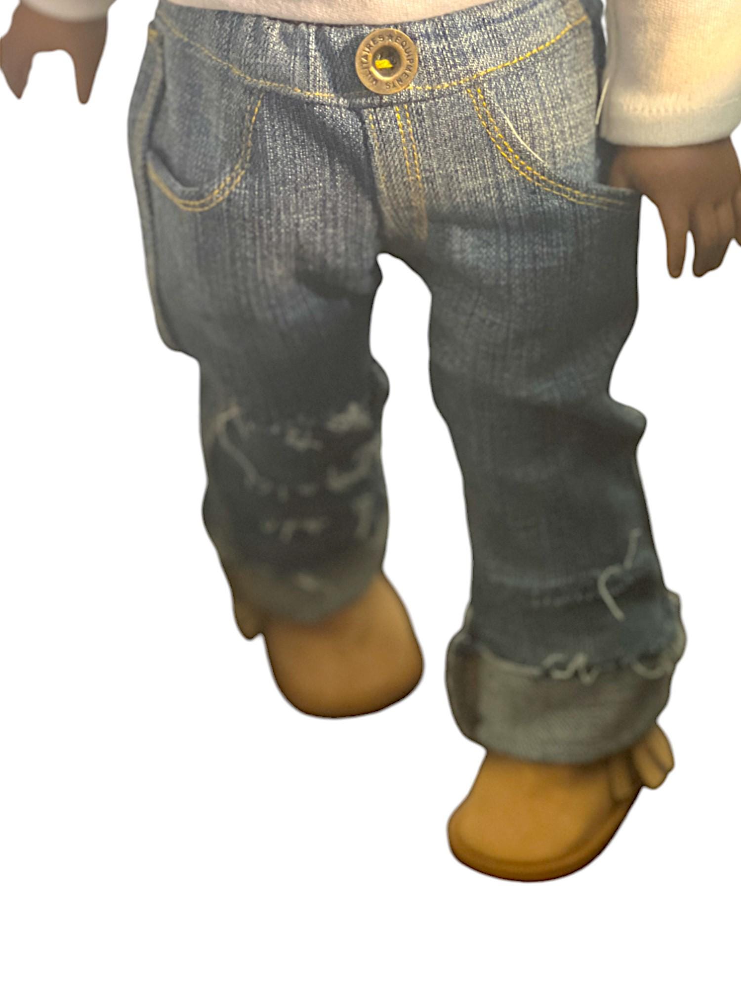 18 Inch Doll Distressed Ripped Denim Jeans - Etsy