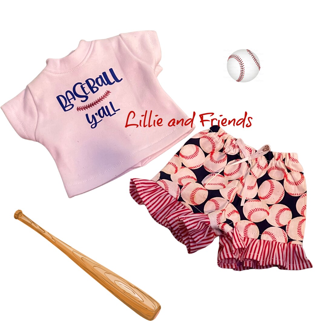 18" Doll Baseball Outfit: Knit Tee & Ruffled Shorts - Etsy