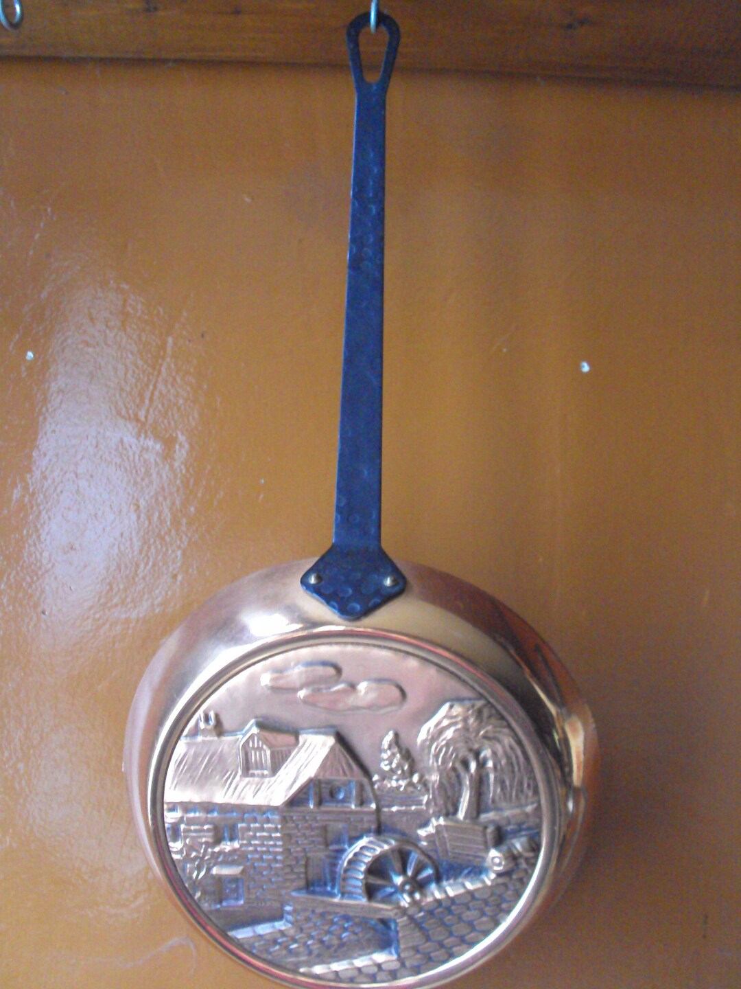 Metal Frying Pan Decorated With a Copper Plate Decorated With a ...