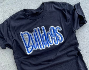 Spirit Tee Mascot School Name Embroidered Tee - Etsy