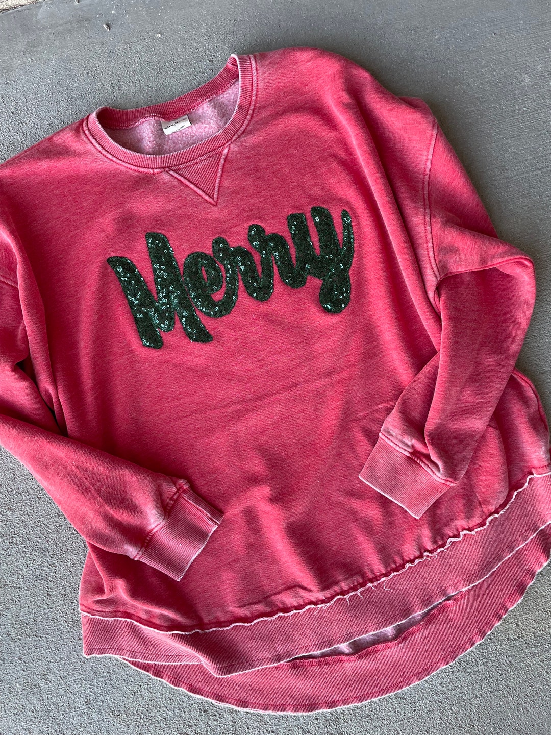 Merry Sweatshirt- Merry Christmas, Sequin, Womens, Applique, Christmas ...