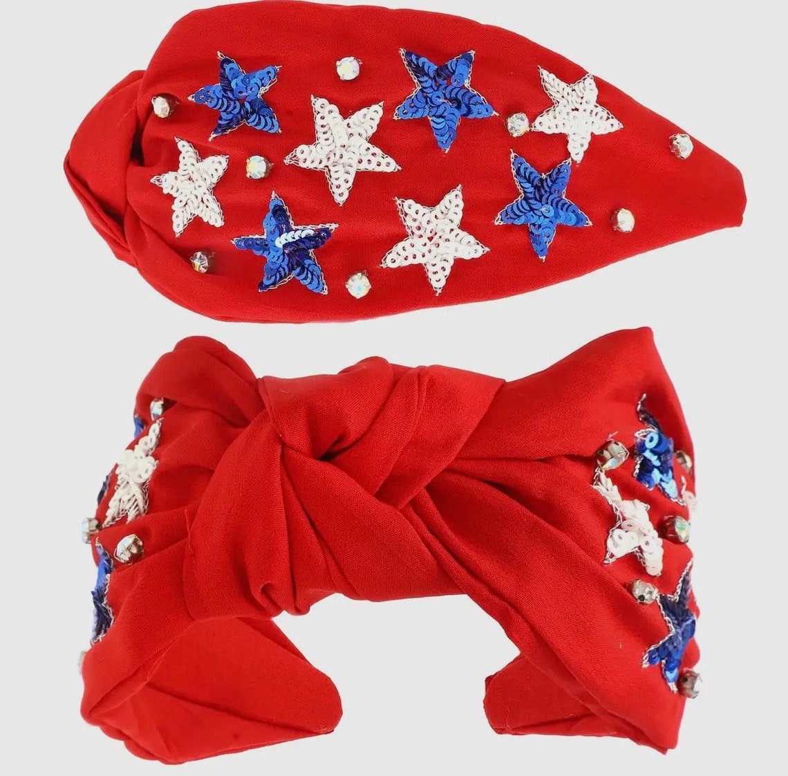Patriotic Stars Headband,fourth of July Headband, Knot, Bead Headband ...