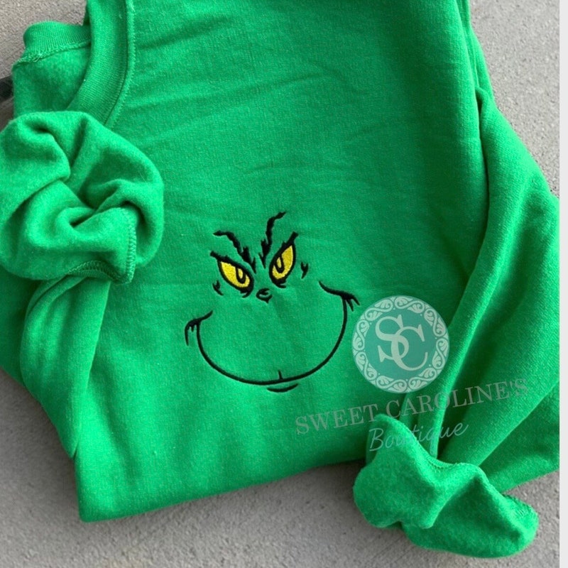 Embroidered Mean One - Etsy