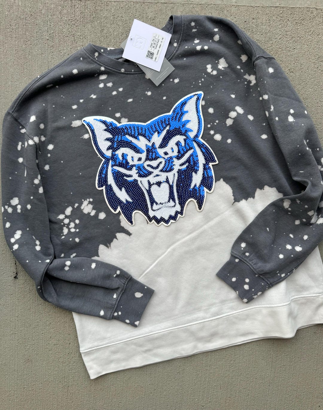 Wildcats Sequin Patch Paint Splatter Sweatshirt, Wildcats Patch ...