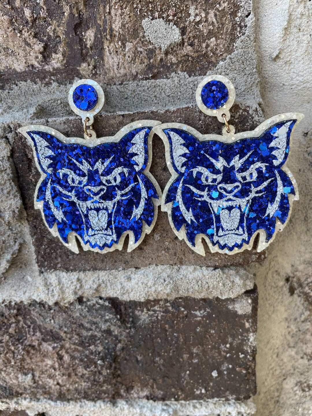 Kentucky Wildcat Earrings, Glitter Wildcat, School Earrings, College ...