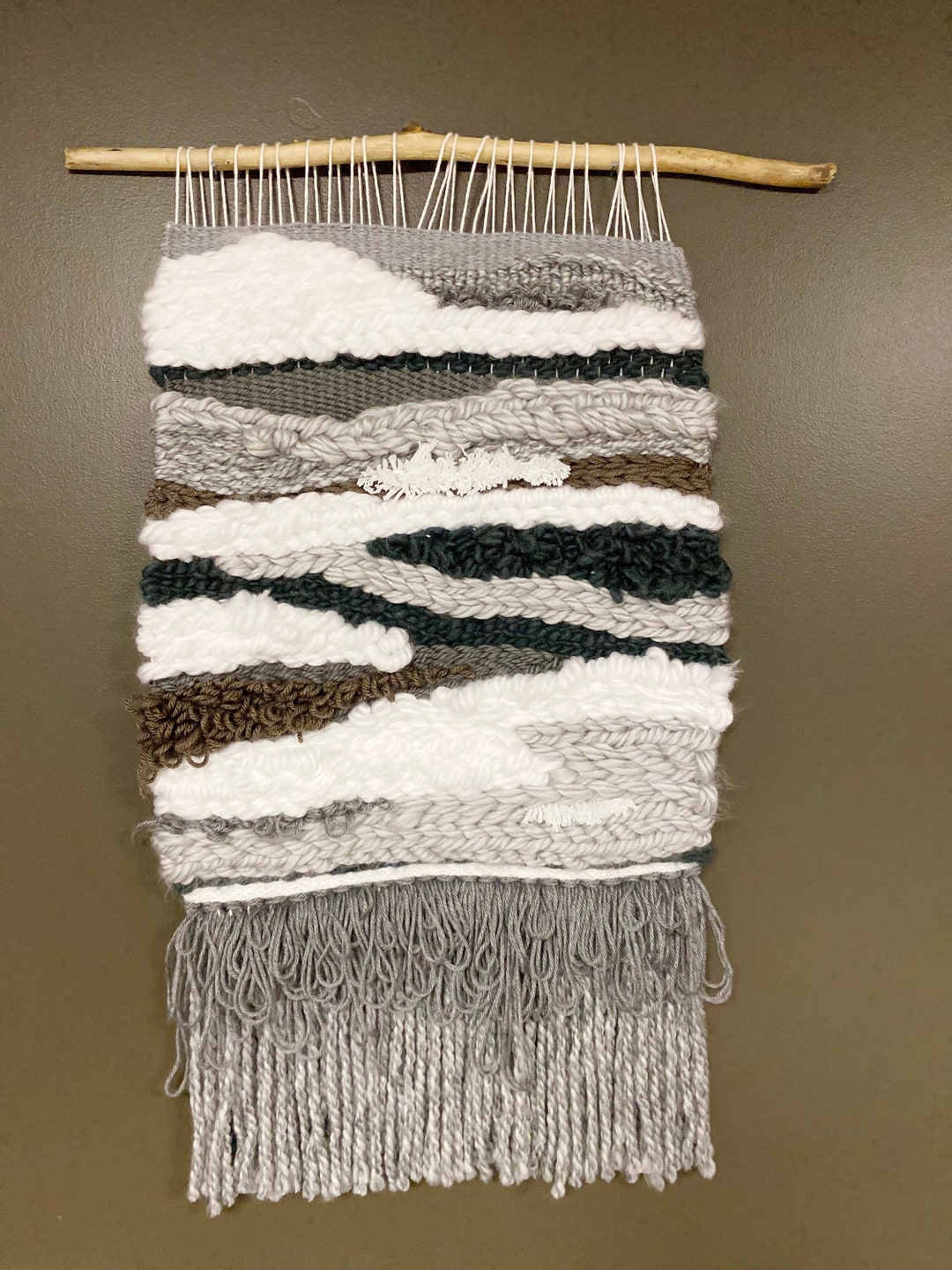 Boho Yarn Wall Decor, Macrame Wall Hanging, Fine Art Weaving, Fiber Art ...