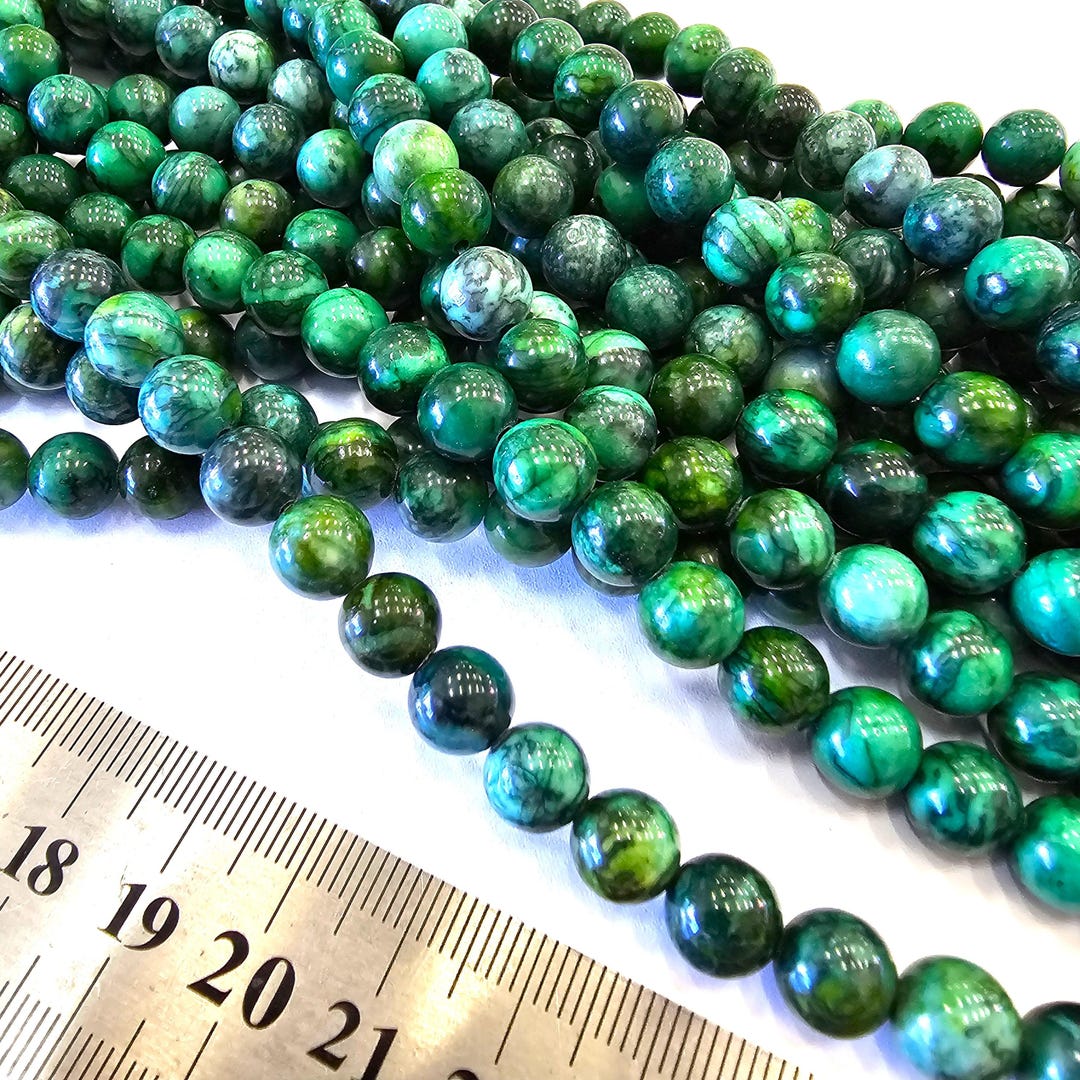 Green Spider Web Jasper 8mm Polished Gemstone Strand - Etsy Australia