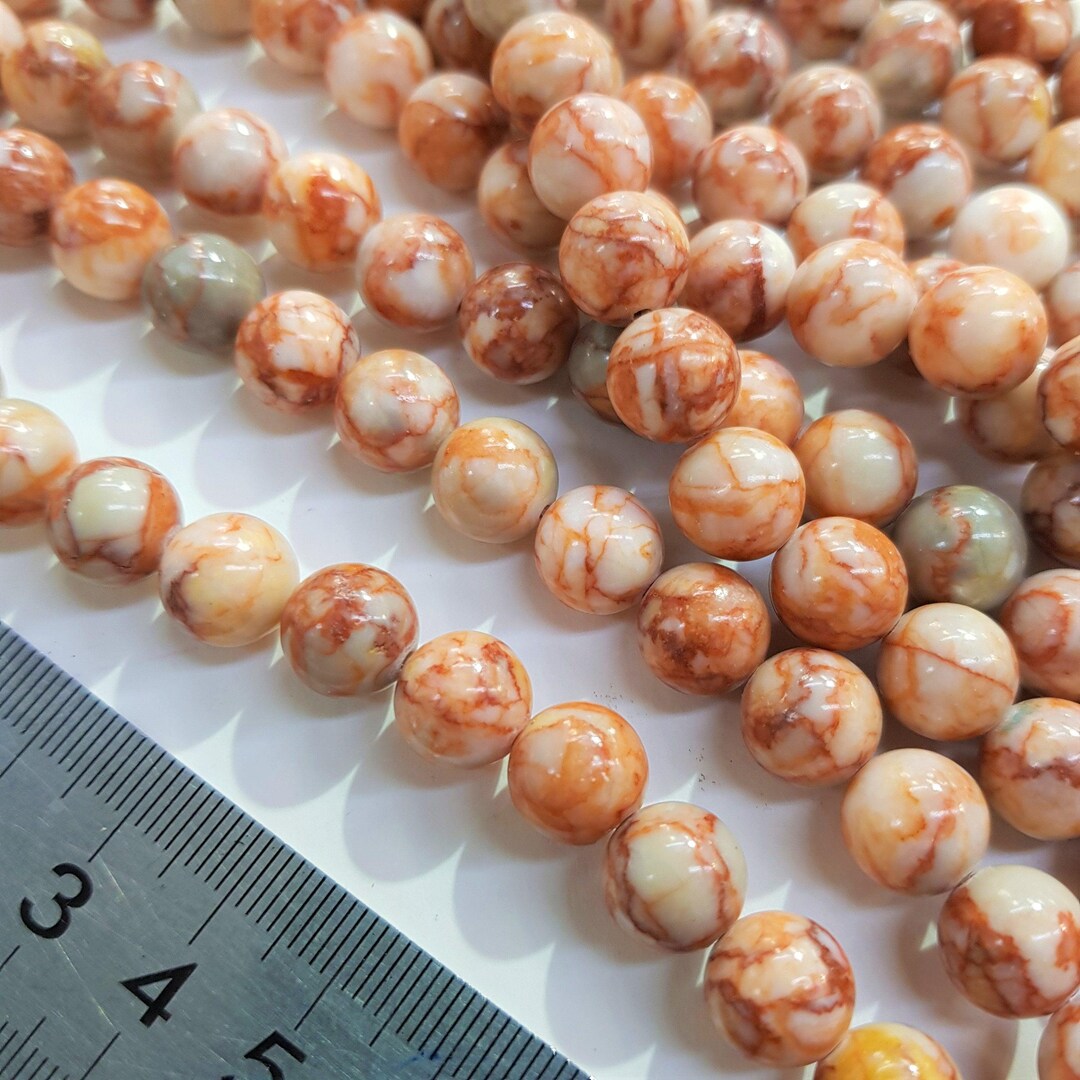 Red Spider Web Jasper 10mm Polished Round Natural Gemstone Bead Strand ...