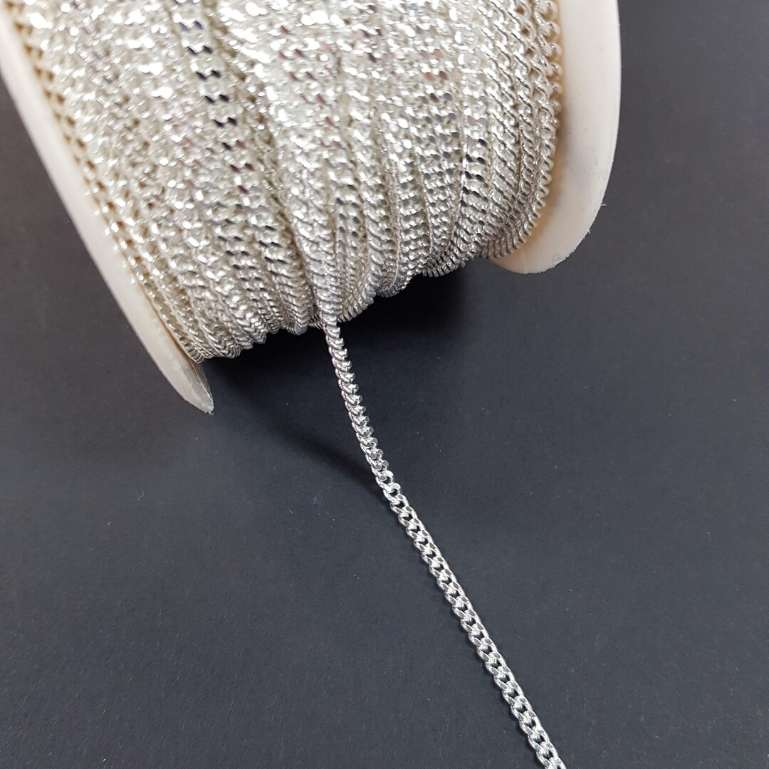 Curb Chain 3mm 1 Metre Silver Plated Tarnish Resistant - Etsy