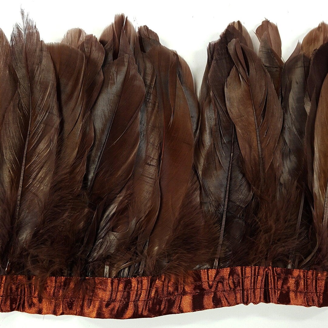 Dark Brown Goose Feather Trim X 1 Metre - Etsy