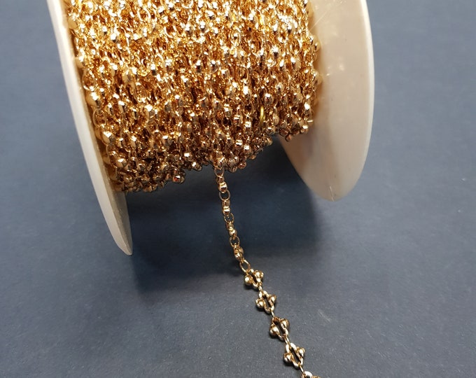 1 X Metre 6mm Tarnish Resistant Gold Plated Handmade Revolution Chain ...