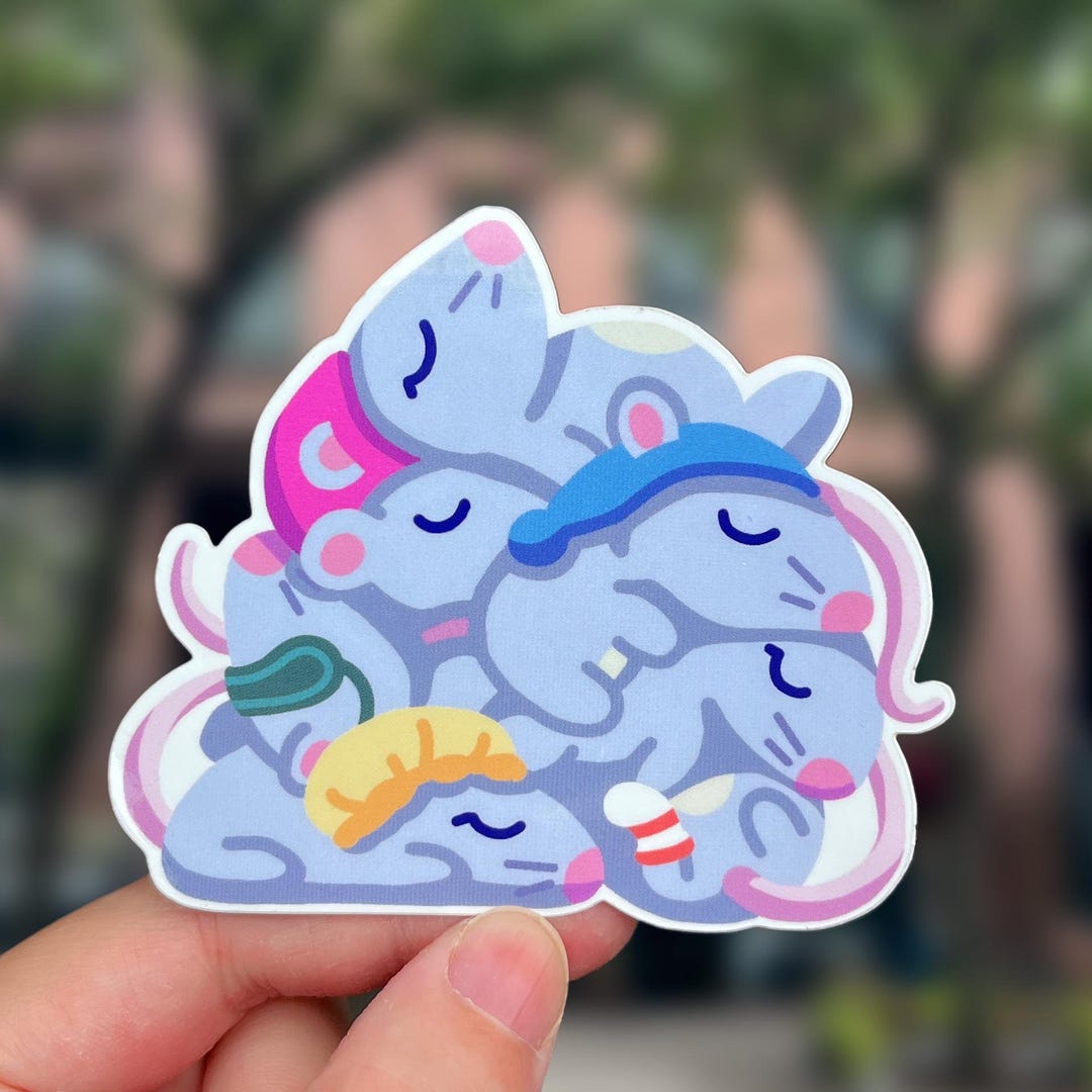 Sleeping Rats Sticker, Pile of Mice Napping, Cute Rodents Stationary - Etsy
