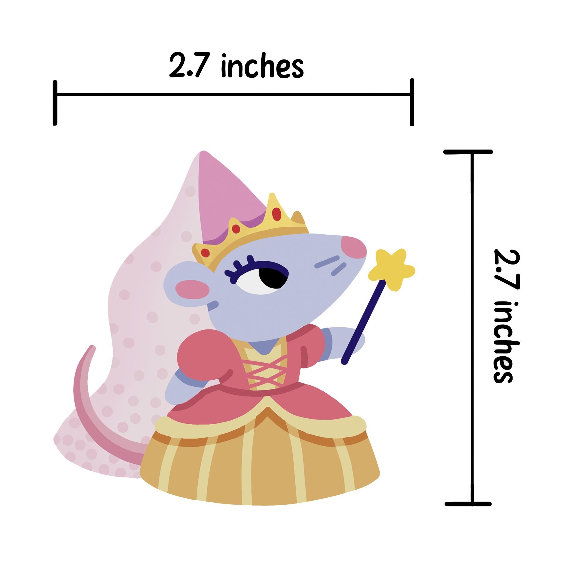 Princess Rat With Wand and Tiara Sticker, Queen Mouse for Kids or ...