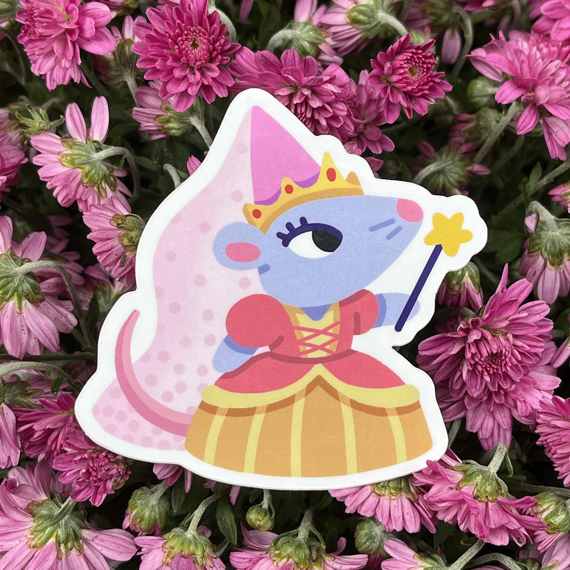 Princess Rat With Wand and Tiara Sticker, Queen Mouse for Kids or ...