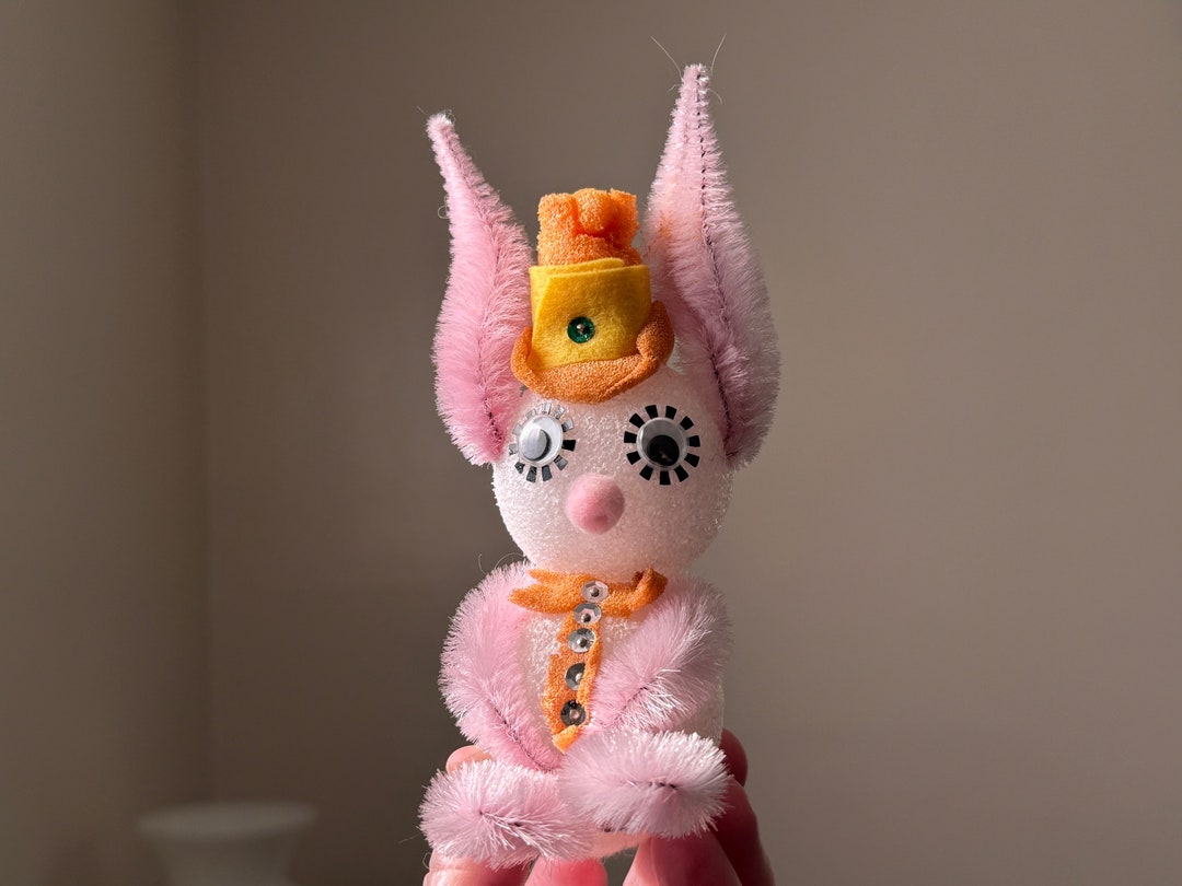 Vintage Kitschy Styrofoam Easter Bunny Figurine | Retro Easter Home ...