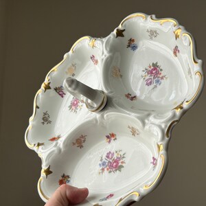 Vintage Reichenbach Germany Porcelain Divided Dish | Floral Pattern ...