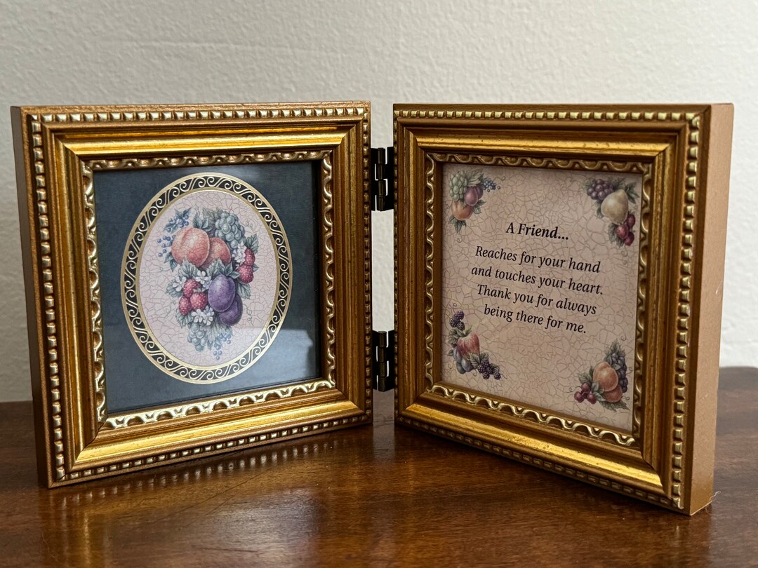 Vintage Double Frame Friend Print by Heartfelt Collection | 1999 Hinged ...