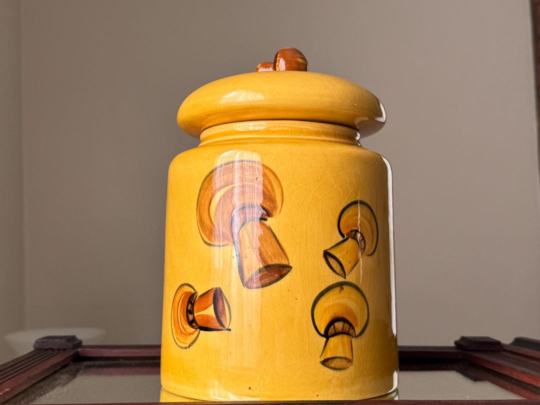 Vintage Los Angeles Pottery Mushroom Cookie Jar | Mod Kitschy Kitchen ...