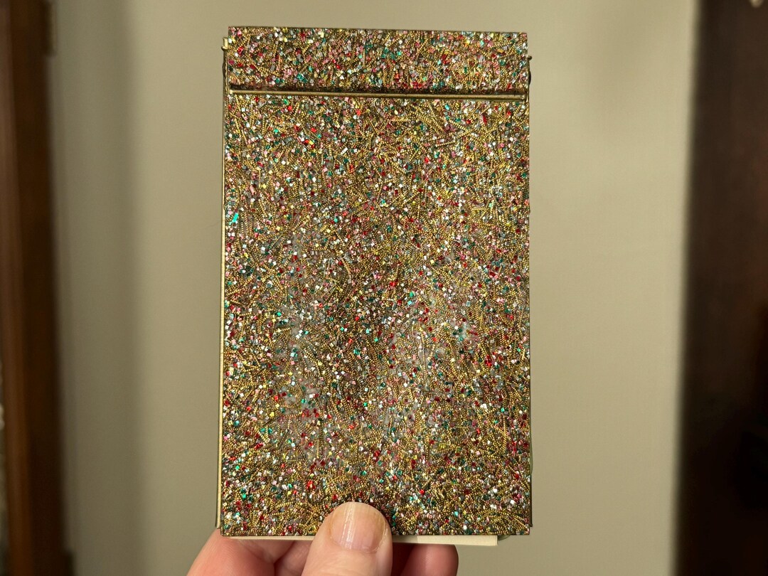 Vintage MCM Park Sherman Notepad Holder | Mid Century Lucite Confetti ...
