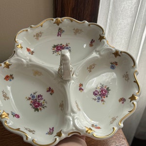 Vintage Reichenbach Germany Porcelain Divided Dish Floral Pattern ...