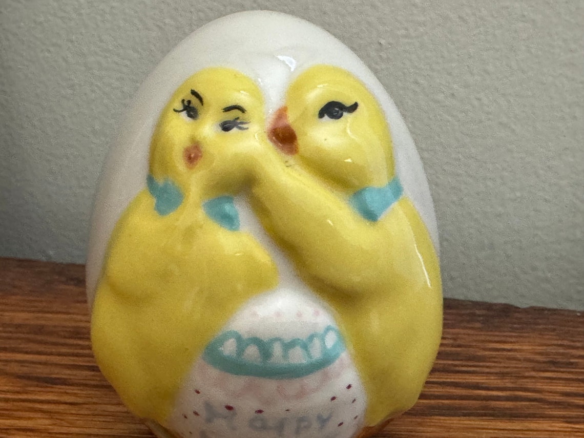 Vintage Ceramic Easter Egg Chicks | Ceramic Easter Egg Home Decor ...