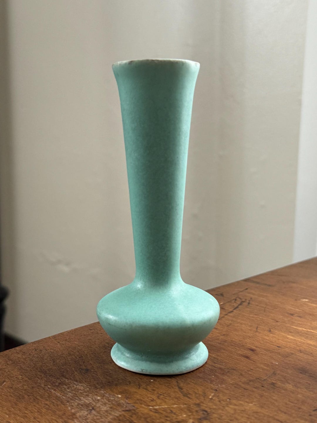 Vintage Turquoise Pottery Vase Smooth Finish Green Ceramic Vase Home ...