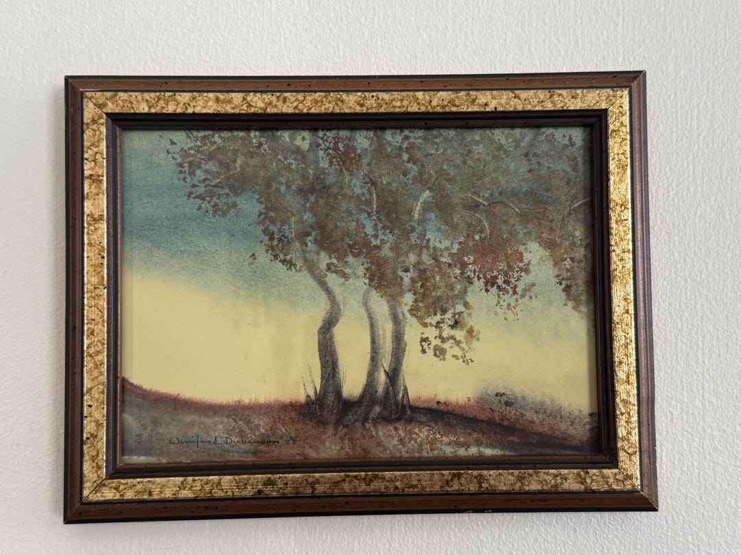 Vintage Framed Art Print Winifred Dickinson | Framed Tree Landscape ...
