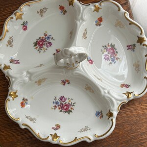 Vintage Reichenbach Germany Porcelain Divided Dish | Floral Pattern ...