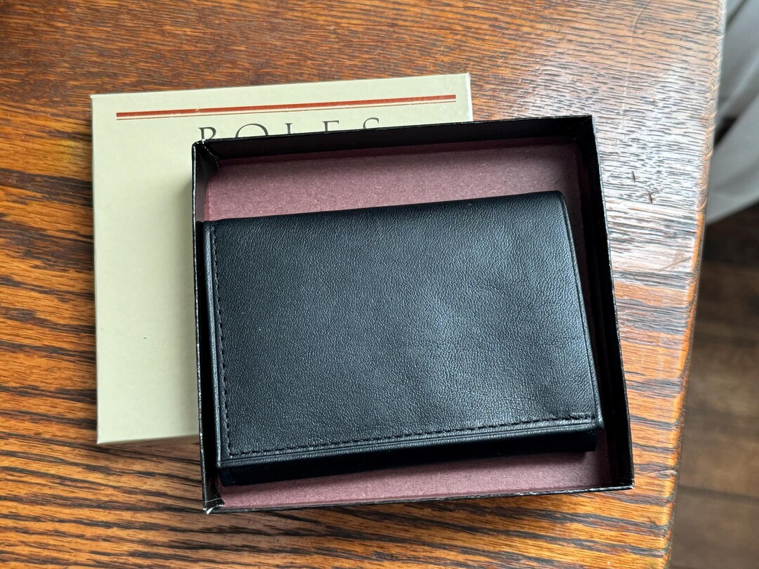Vintage Rolfs Royal Crest Mustang Wallet Rolfs Black Leather Trifold ...