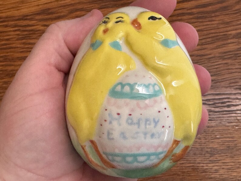 Vintage Ceramic Easter Egg Chicks | Ceramic Easter Egg Home Decor ...