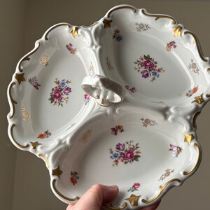 Vintage Reichenbach Germany Porcelain Divided Dish | Floral Pattern ...