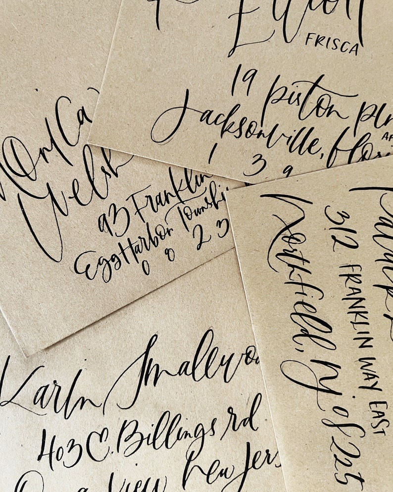 Modern Calligraphy Envelope Hand Lettering - Etsy